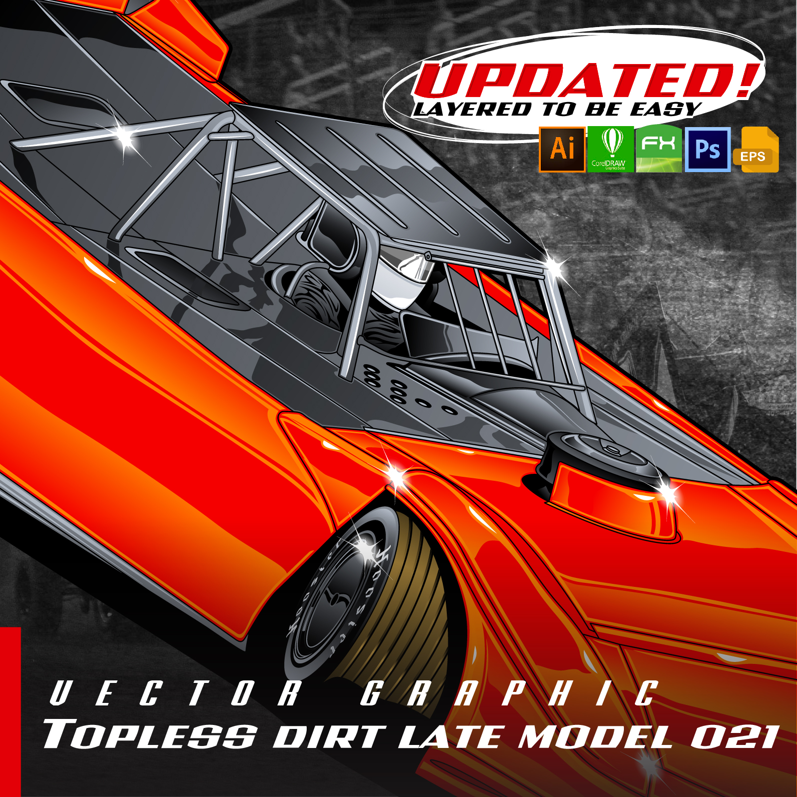Topless Dirt Late Model #21 | Fast Racing Grafx